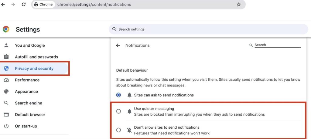 Disable Chrome notifications | Avira